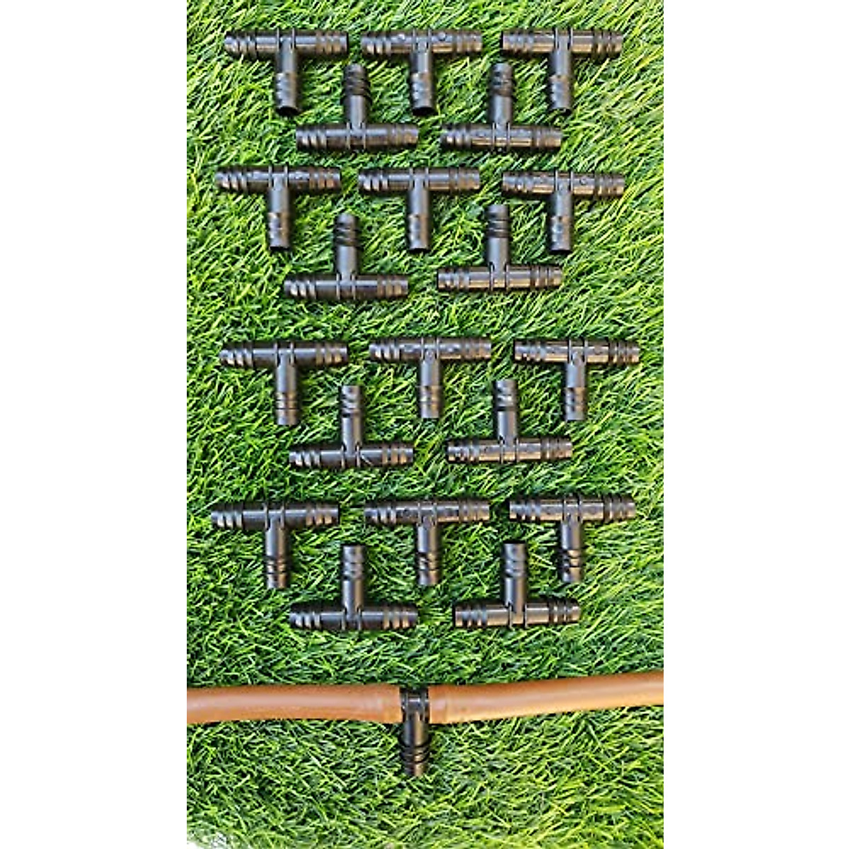 Drip Irrigation Universal Barbed Tee Fitting, Barbed Connectors for 5/8" Drip Tubing Connectors compatible with Rain Bird and Most 5/8" Tubing or Sprinkler Systems (20 in pack)