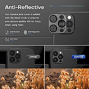 TOCOL 4 Pack Compatible for iPhone 12 Pro (Not for iPhone 12) - 2 Pack Privacy Tempered Glass Screen Protector and 2 Pack Glass Camera Lens Protector Alignment Frame Bubble Free Case Friendly - Black