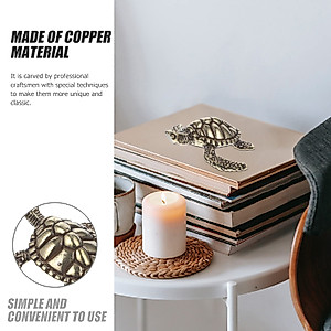 Wakauto Brass Feng Shui Statue Turtle Statue Wealth Figurine Gold Desk Home Indoor Outdoor Decorative Collectible Paperweights Gifts