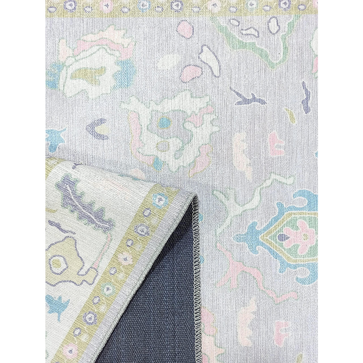 Modern Oushak Rug, Vintage Turkish Lavender Oriental Antique Inspired Washable Area Rugs, Luxury Living & Dining Room Lounge Bedroom Nursery 7'5 x 9'9