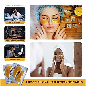 LAVDIK Under Eye Patches, 24K Gold Eye Mask - 12 Pairs, Collagen Eye Patch for Puffy Eyes and Dark Circles and Anti-Aging, Deep Moisturizing Eye Treatment Masks for Women and Men