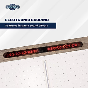 American Legend Kirkwood 84” Air Powered Hockey Table with Rustic Wood Finish, K-Shaped Legs and Modern Design