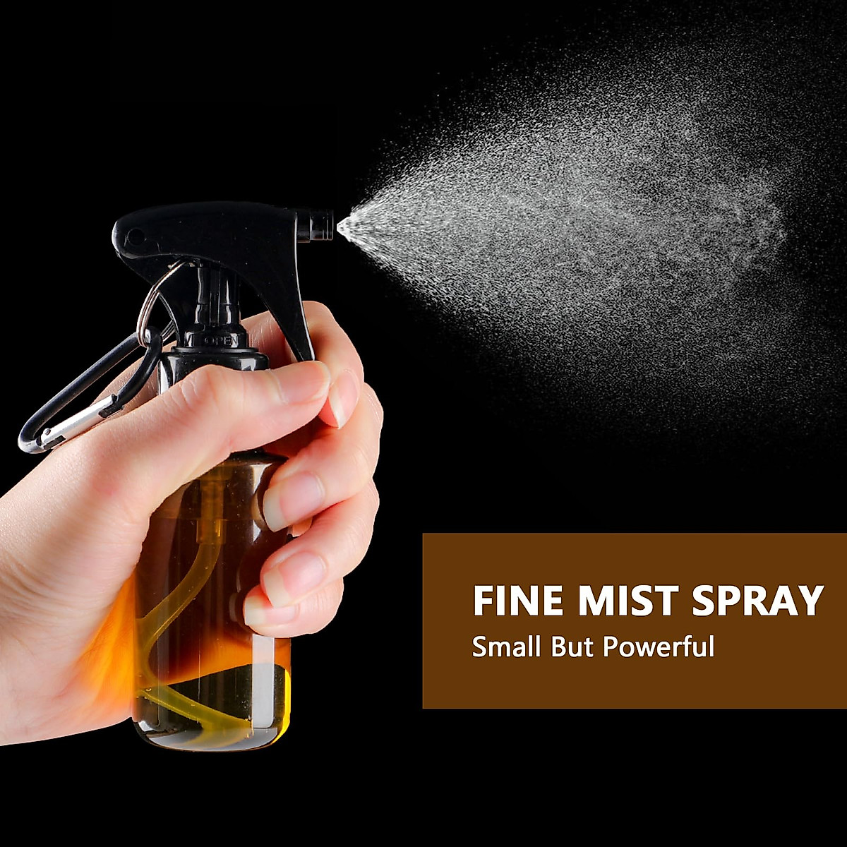 TANSHINE Small Spray Bottle 50ml, Travel Size Mini Fine Mist Water Spray Bottles, Portable Hand Sanitiser Alcohol Spray Bottle, Plastic Refillable Empty Face Mister Spray Bottles with Clip, 5pcs