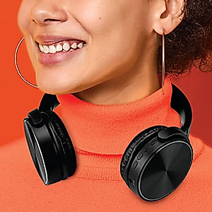 Coby Metal Folding Bluetooth Headphones | Over Ear Headphones Wireless Bluetooth | Portable Ultra-Modern Folding Design | Wireless Headphones with 10-Hour Battery Life, 49 feet Distance (Black)