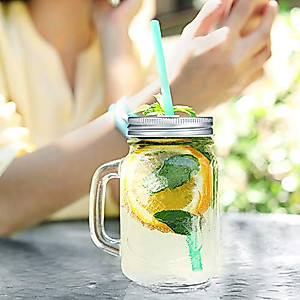 20 Pieces Stainless Steel Regular Mouth Mason Jar Lids with Straw Hole Compatible with Mason Jar (Silver, 2.7 Inch)