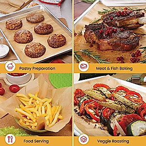 Parchment Paper Baking Sheets by Baker's Signature | Precut Non-Stick & Unbleached - Will Not Curl or Burn - Non-Toxic & Comes in Convenient Packaging - 12x16 Inch Pack of 120
