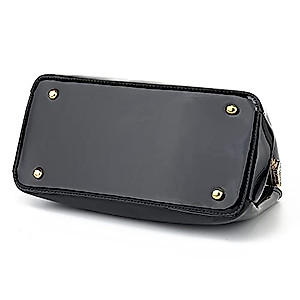 Style Strategy black purses patent leather Satchel handbags for women Top Handle with kiss lock Shoulder bags crossbody for women