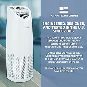 GermGuardian Air Purifier with HEPA Filter, Removes 99.97% of Pollutants, Covers Large Room up to 750 Sq. Foot Room in 1 Hr, UV-C Light Helps Reduce Germs, Zero Ozone Verified, 22", White, AC4625WDLX