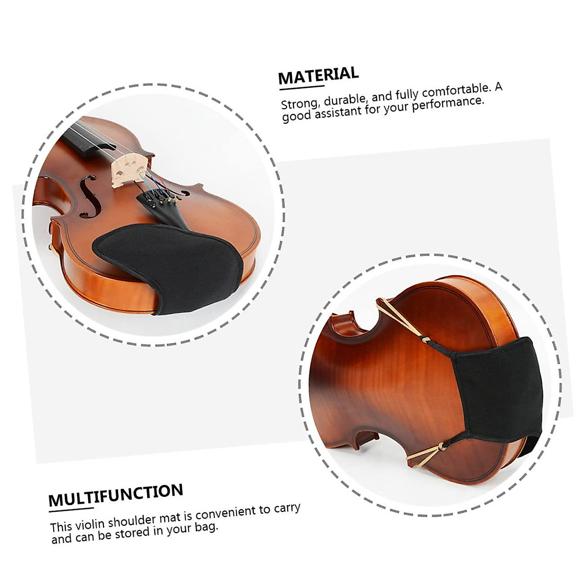 Totority Violin Pad 3 Pcs Violin Chin Rest Violin Shoulder Rest Violin Stand Soft Safety Violin Tuner Shoulder Rest for Violin 4/4 Violin Chin Cushion Violin Chin Protector Pad Cotton Foldable