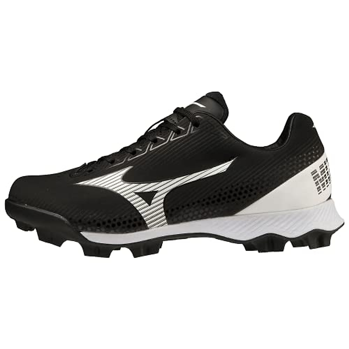 Mizuno Wave Finch Lightrevo Jr Softball Shoe, Black-White, 4