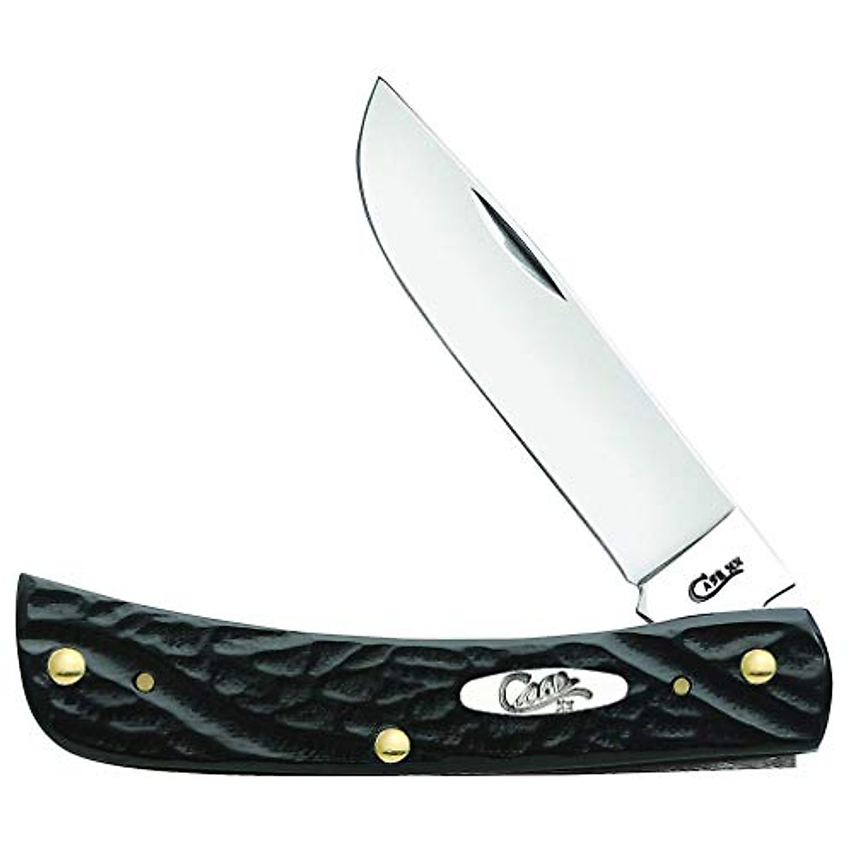 CASE XX WR Pocket Knife Rough Black Synthetic Sod Buster Jr Item #18229 - (6137 SS) - Length Closed: 3 5/8 Inches