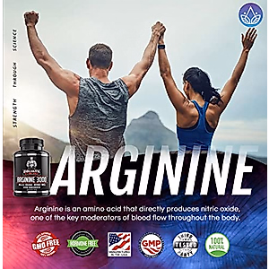 Dr. Emil - L Arginine (3150mg) Highest Capsule Dose - Nitric Oxide Supplement for Vascularity, Endurance and Heart Health (AAKG and HCL) - 90 Tablets