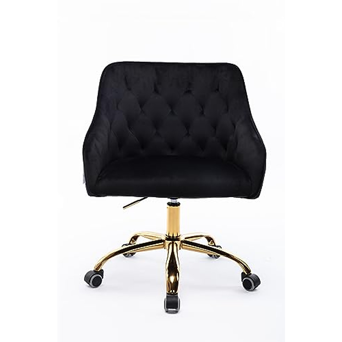 TRIPLE TREE Office Desk Chair with Wheels, Modern Swivel Shell Chair with Tufted Wide Back, Comfortable Adjustable Swivel Computer Task Chairs for Home,Office, Make Up, Bedroom, Small Space, Black…