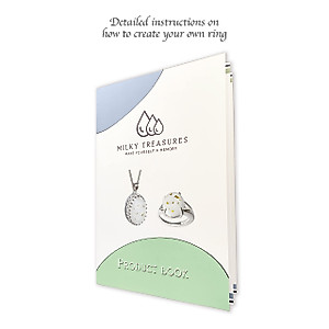 Milky Treasures Oval Ring DIY Breastmilk Jewelry Making Kit | Adjustable Size 6 to 10 | Breastfeeding Keepsake | New Mom Gifts | 925 Sterling Silver | Baby Registry | Mother's Day [Full KIT]