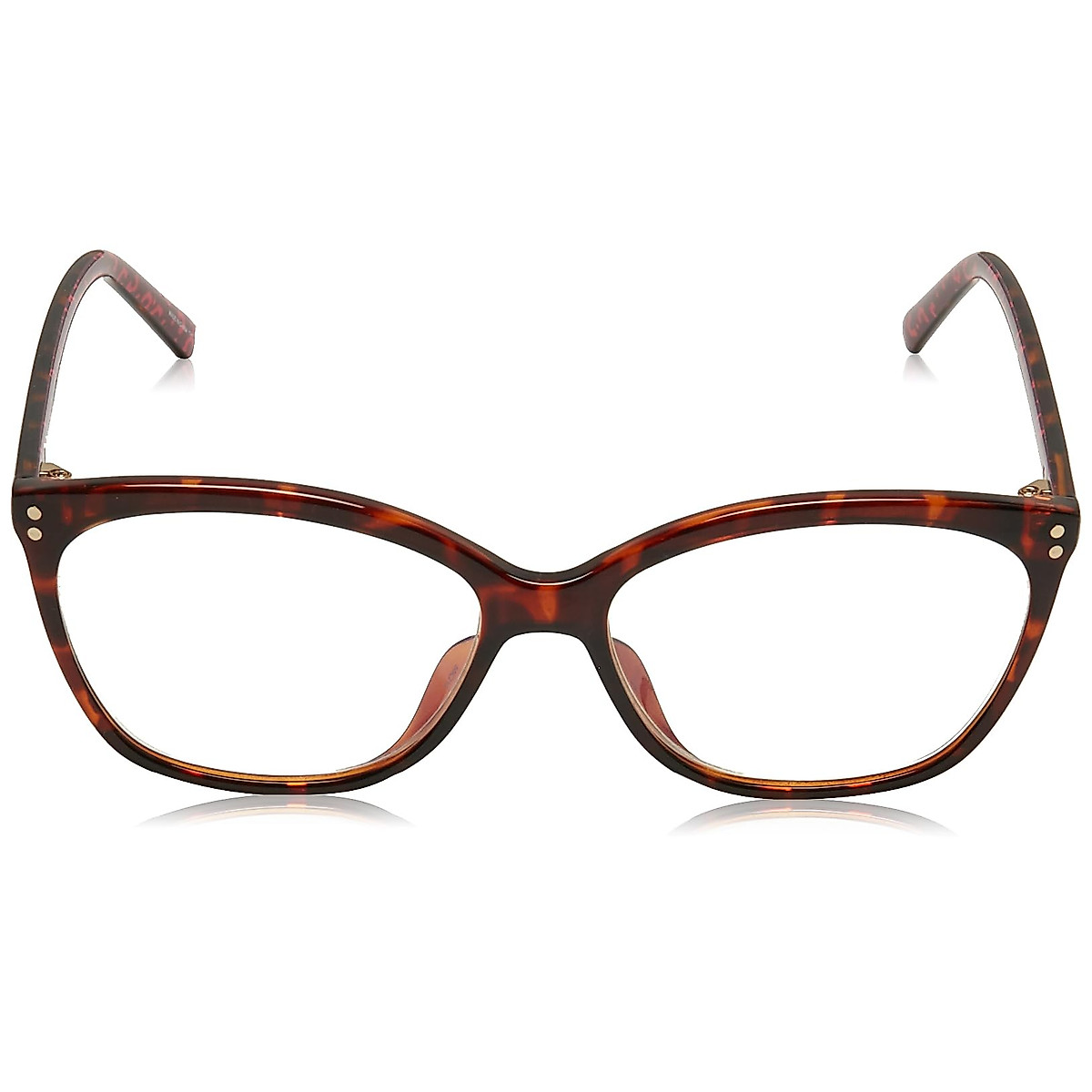 Kate Spade New York Women's Milena Blue Light Reading Glasses Cat Eye, Dark Havana/Demo Lens, 55mm, 15mm + 2