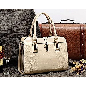 Vegan Material Handbags Cross-body Bag Shoulder Bag Vintage Medium Crocodile White