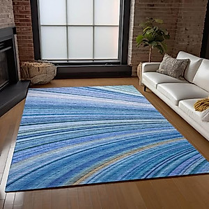 Addison Rugs Chantille ACN585 Blue 9' x 12' Indoor Outdoor Area Rug, Easy Clean, Machine Washable, Non Shedding, Bedroom, Living Room, Dining Room, Kitchen, Patio Rug