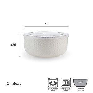 Pfaltzgraff Chateau Storage Bowls, 6 inch, Cream