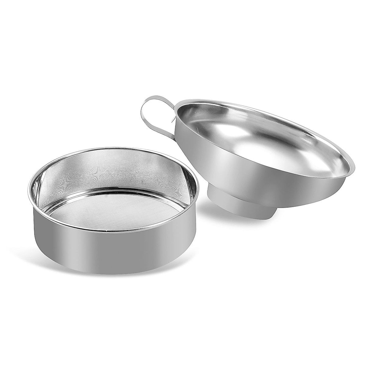 2 Gallon Stainless Steel Maslin Jam Pan, 8 Quarts- Pot includes Strainer Funnel Side Handle Pouring Spout- Graduated Concise Measuring Lines- Make Berry Jellies Jams Marmalades Sauce for Holiday Pies