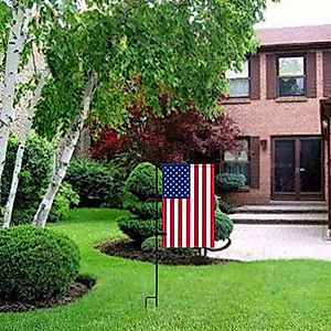 MIPON 3 Pack Garden Flag Stand Holder Stakes, Iron Weather Proof Paint with Flag Stoppers and Clip, without Flag