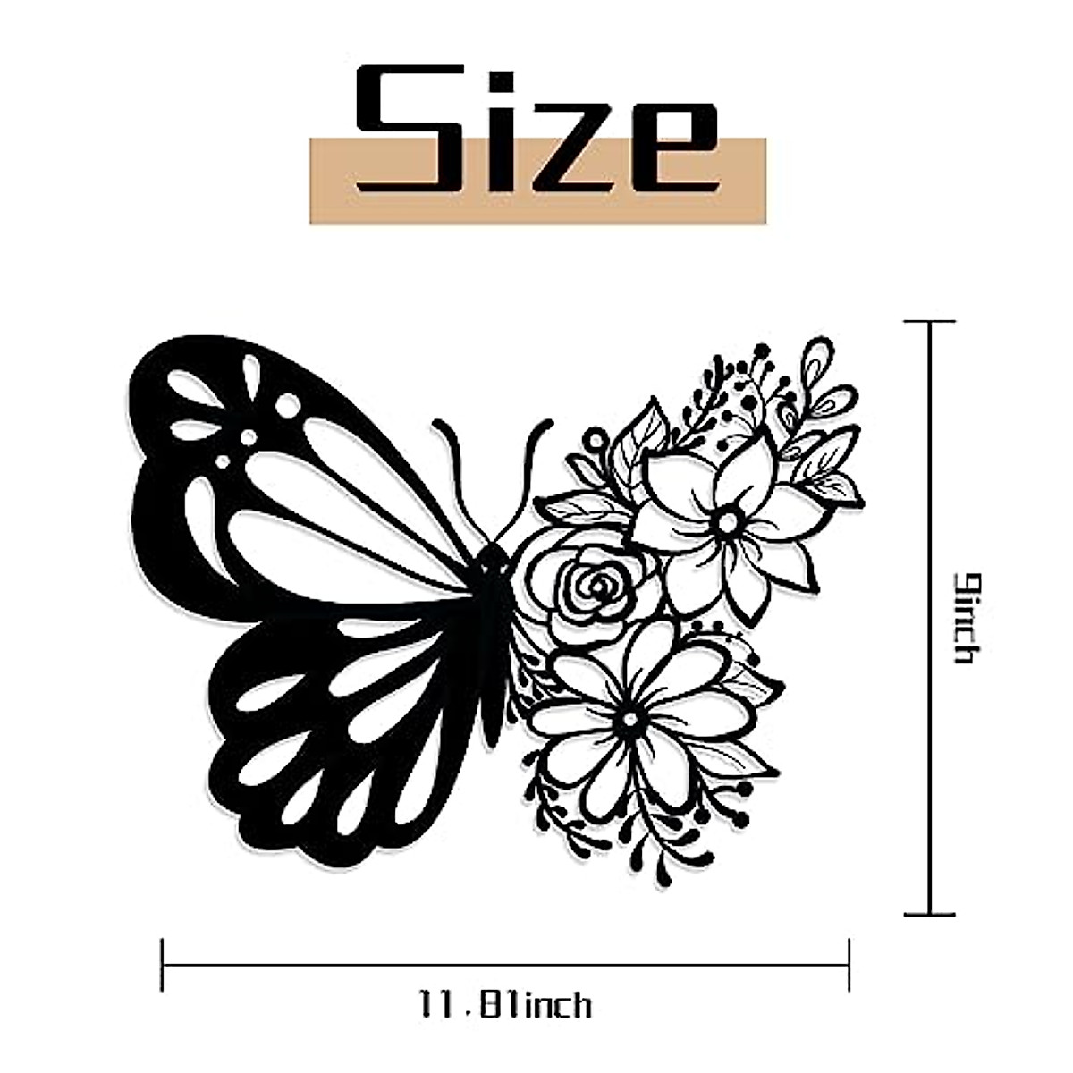 Albnegru Butterfly Wall Art Outdoor Decor, Wall Art Sculpture, Beautify Your Walls, Enhance Your Living Space, Ideal for Living Room, Bathroom, kitchen