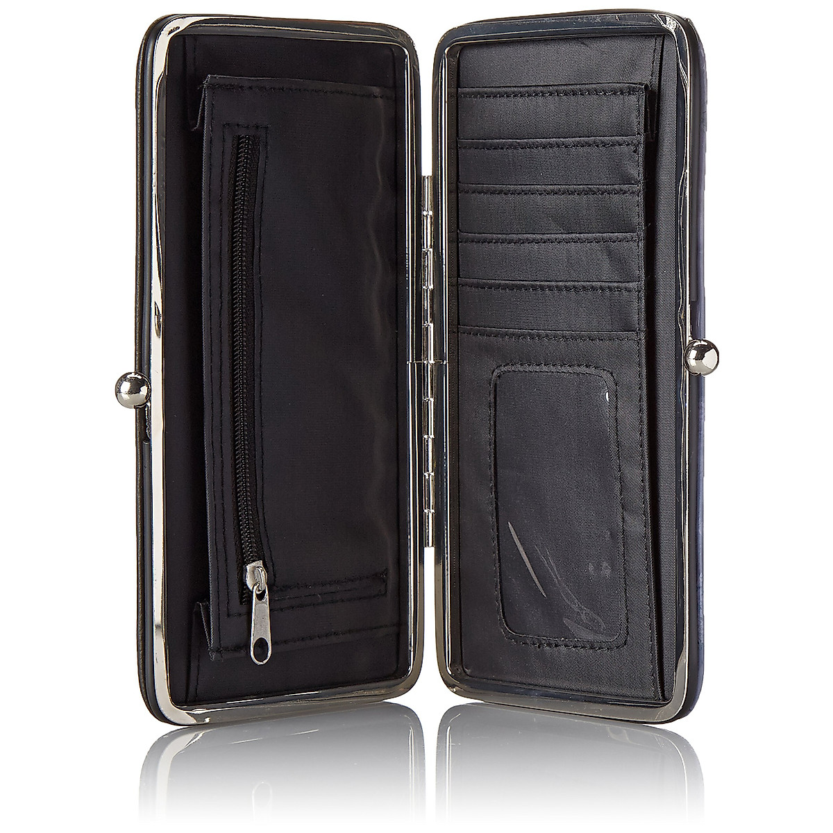 Concept One Handbags Frozen Group Shot Kiss Lock Wallet, Black, One Size