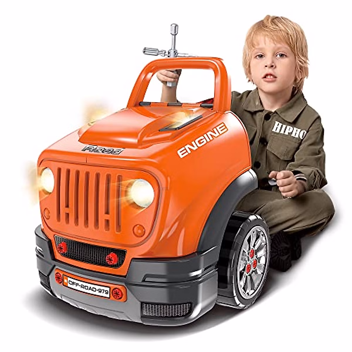 The Bubble Factory ATV Car Mechanic Engine Workshop Remote Control Car with Lights and Realistic Sound Effects - 3 Years+