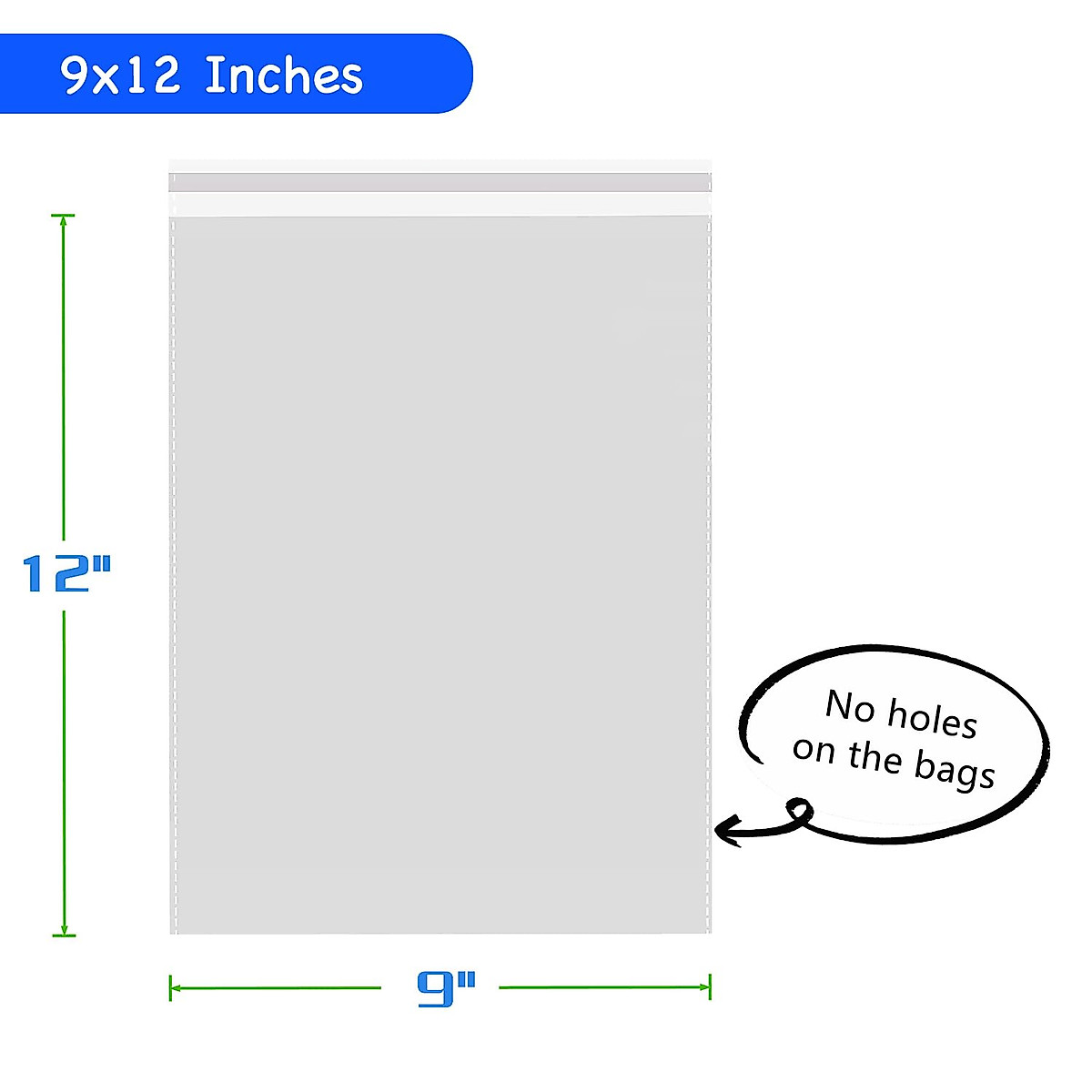 PigPotParty 9"x12", Clear Plastic Cellophane Bags, 100 Count Self Sealing Cello Bags for Packaging T Shirt, Clothes, Product - Plastic Sealable Bags for A4, Letter, Magzines, Book Gift, Artwork