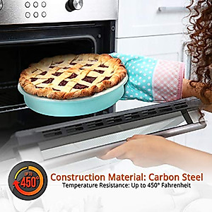 Nutrichef 6-Pcs Kitchen Oven Baking Pans Non-Stick Sheets Set, Attractive Green Pans & White Inside, Quality Kitchenware for Cooking & Baking Cake