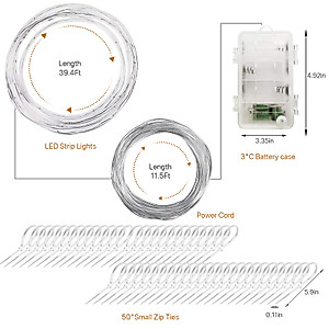 【Upgraded Large Volume&Longer Version】 LED Trampoline Lights，Remote Control Trampoline Rim LED Light for 12Ft Trampoline, C Battery Box, 16 Color Change, Waterproof, Bright to Play at Night Outdoors