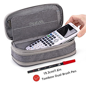 EASTHILL Big Capacity Pencil Pen Case Office College School Large Storage High Capacity Bag Pouch Holder Box Organizer (Gray)