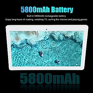 Qinlorgo Phone Tablet, 2.4Ghz 5Ghz WiFi 10.1 Inch Tablet 100‑240V 4GB RAM 64GB ROM Dual SIM Dual Standby for Entertainment (US Plug)