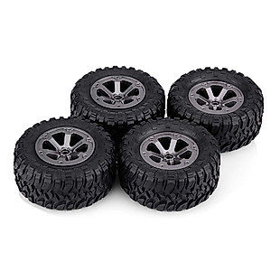 4PCS 1/16 RC Crawler Truck Rubber Tires, Big Grip Remote Control Off Roader Car Sipe Tire 7cm / 2.76inch Diameter