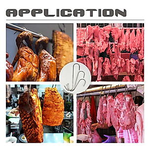 15 Pcs Stainless Steel Meat Hooks Butcher Hooks 3 Different Size S-Shaped Smoker Hooks for Hanging Beef Ribs Chicken, 3 MM Diameter 4.7/5.9/7.1 Inches Long Butchering Equipment