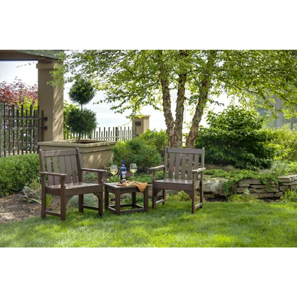 POLYWOOD GNB24MA Vineyard Garden Arm Chair, Mahogany