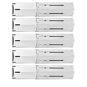 BBQration 5-Pack Extends from 11.75" up to 21" L Universal Replacement Heavy Duty Adjustable Stainless Steel Heat Plate Shield, Flavorizer Bar, Heat Tent, Burner Cover, Flame Tamer for Gas Grill