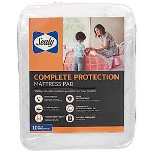 SEALY Complete Protection Mattress Pad Twin White