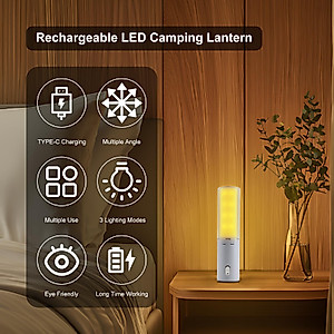 Koitmy Rechargeable Camping Lantern Potable Camping Light IP44 Waterproof Camping Essentials Survival Kit Emergency Tent Light for Outdoor Hurricane Hiking Fishing Home Power Outages