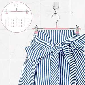 LUOZZY 10Pcs Pants Hangers Skirt Hangers Household Anti-Skid Clip Hangers Pants Accessory - Pink