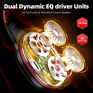 KOFIRE UG-05 Wireless Gaming Headset for PS5, PS4, Nintendo Switch, PC, 2.4Ghz Ultra Low Latency Bluetooth Gaming Headphones with Removable Mic, Soft Menory Earmuffs, 3.5mm Wired for Xbox Series