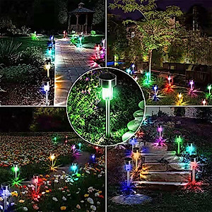 RichesY Solar Garden lamp-12 Large Capacity LED Stainless Steel, Lawn Lights, Light.Outdoor Driveway Sensor Outdoor Landscape Lighting(Multi-Color)