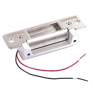 UHPPOTE ANSI Standard Heavy Duty Stainless Steel Finish Electric Strike Door Lock for Access Control Cylindrical Locksets - Input Voltage 24VDC