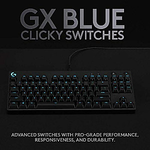 Logitech G PRO Mechanical Gaming Keyboard, Ultra Portable Tenkeyless Design, Detachable Micro USB Cable, 16.8 Million Color LIGHTSYNC RGB backlit keys (Renewed)