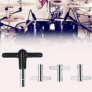 EASTROCK High Torque Drum Keys 4-pack with More Advanced Material Rubber And Plastic Handles Drum Key,Universal Drum Tuning Key Percussion Hardware Tool With Hole(Black)