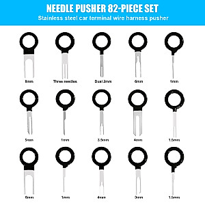 Moly Magnolia 82PCS Terminal Removal Tool Kit, Pin Release Extractor Wire Connector, Depinning Tool Set with Protective Bag, Auto Repair Key Removal Tools Universal for Car and Household Devices