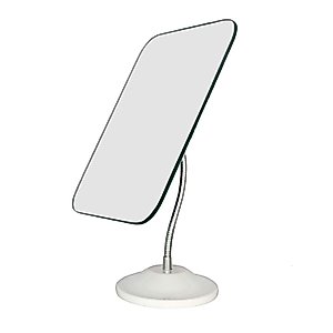 YEAKE Adjustable Flexible Gooseneck Makeup Mirror,360°Rotation Folding Portable Desk Vanity Mirror with Stand Shower Shaving Cosmetic Mirror Square Large