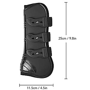 N/A Black Front Leg Boots Adjustable Riding Leg Boots Horse Leg Protector Equestrian Tendon Equestrian Equipment
