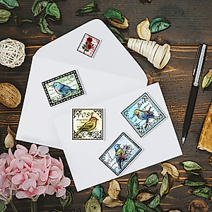 GLOBLELAND 4 Sheets Postage Postcard Air Mail Clear Stamps for DIY Scrapbooking Butterfly Text Background Silicone Clear Stamp Seals Transparent Stamps for Cards Making Photo Album Journal