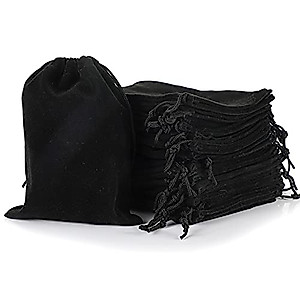 Velvet Bags with Drawstrings, Black 5x7 Jewelry Pouches Velvet Gift Bags for Jewelry, Gift, Wedding Favors, Candy Bags, Party Favors (30pcs)