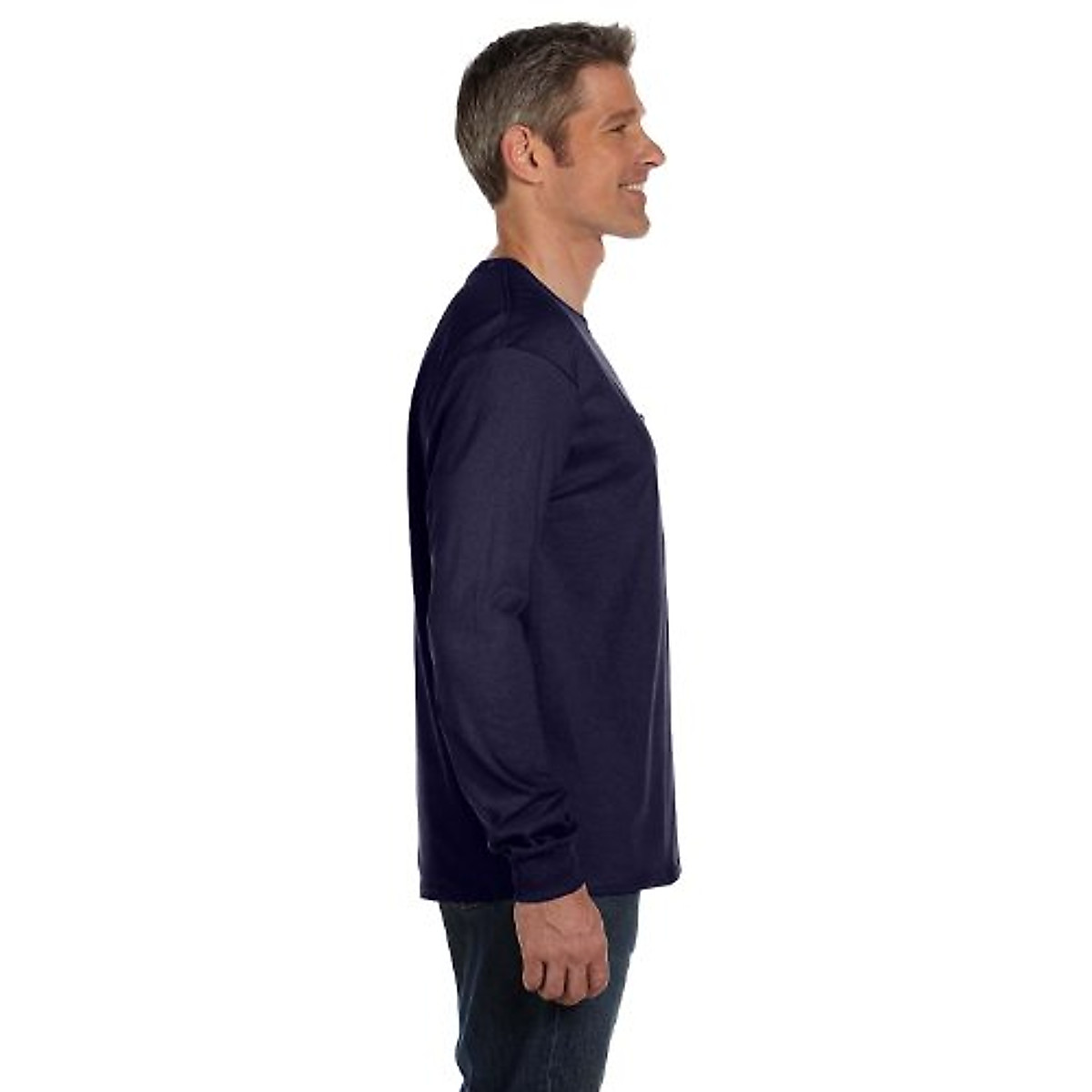 Hanes Tagless Long Sleeve T-Shirt with a Pocket